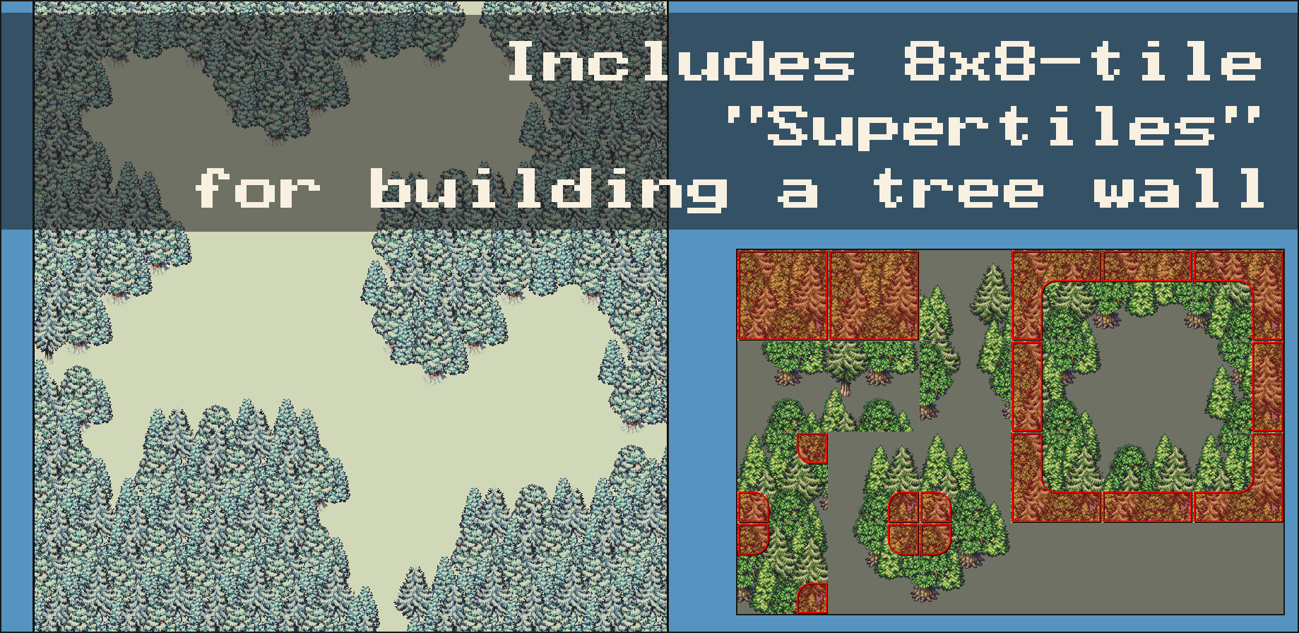 Pixel Art Tileset - Arctic Woodland by Seliel the Shaper