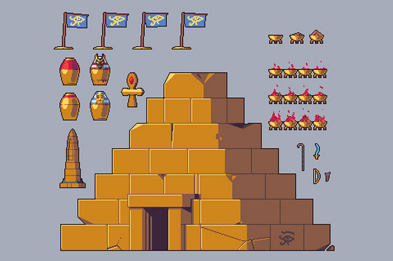 Rise of the Zombies Mummy Pixel Art by Free Game Assets (GUI, Sprite ...
