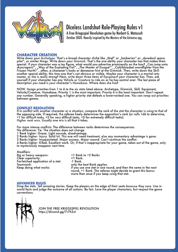 Diceless Landshut: vultrum by Darkworm Colt Games
