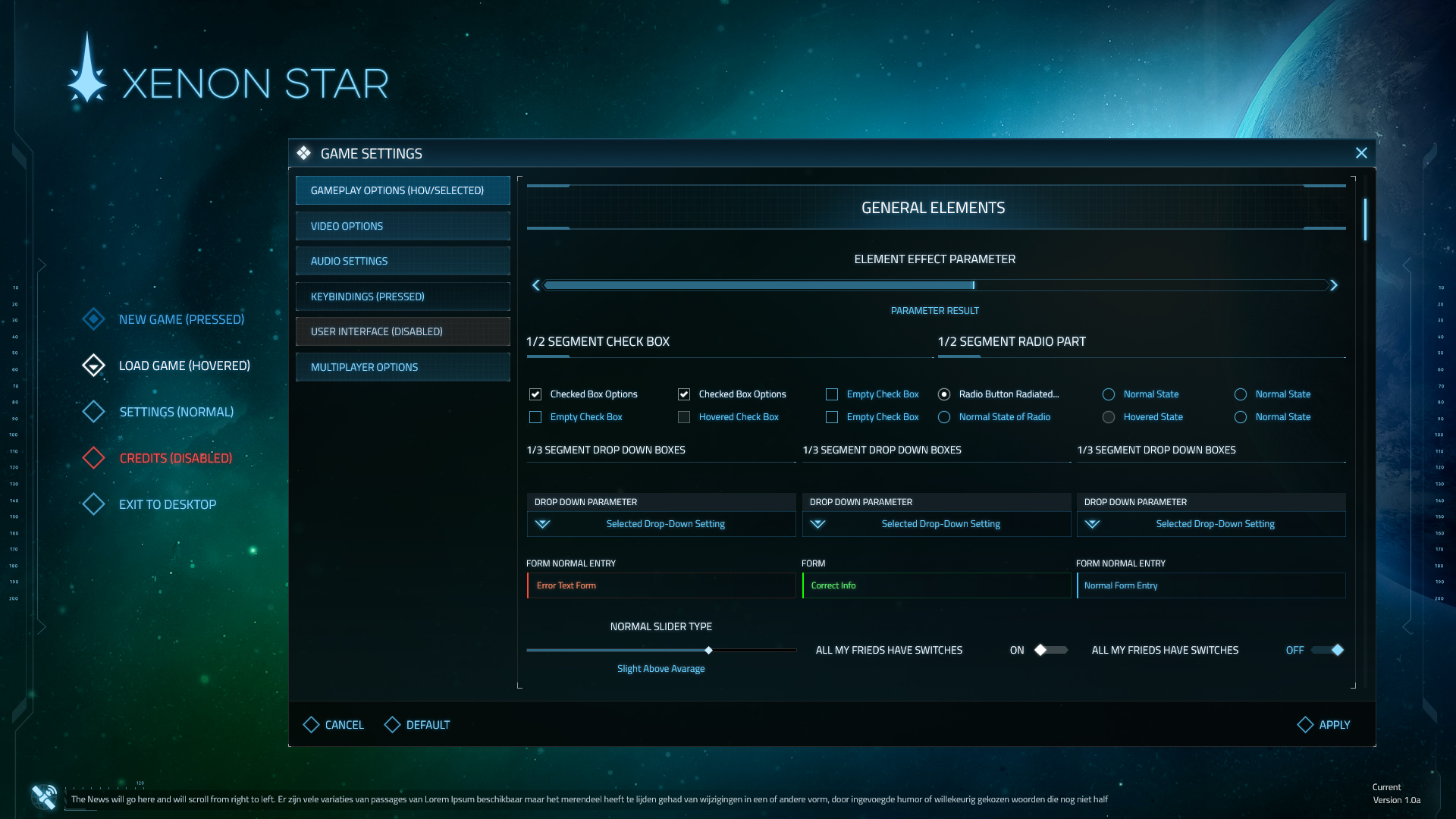 Xenon Star SIM/RPG GUI by Kodiak Graphics