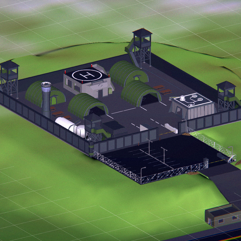 Military Base - Low Poly Style by Tiko