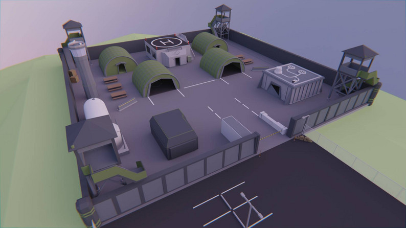 Military Base - Low Poly Style by Tiko