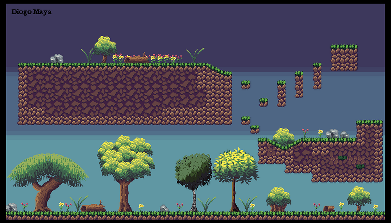 2D Sprite Bundle - Platformer, Trees, Run'n Gun by Diogo Maya