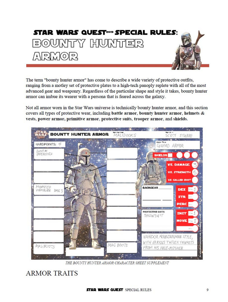 STAR WARS QUEST Special Rules Book by spiral lemniscate