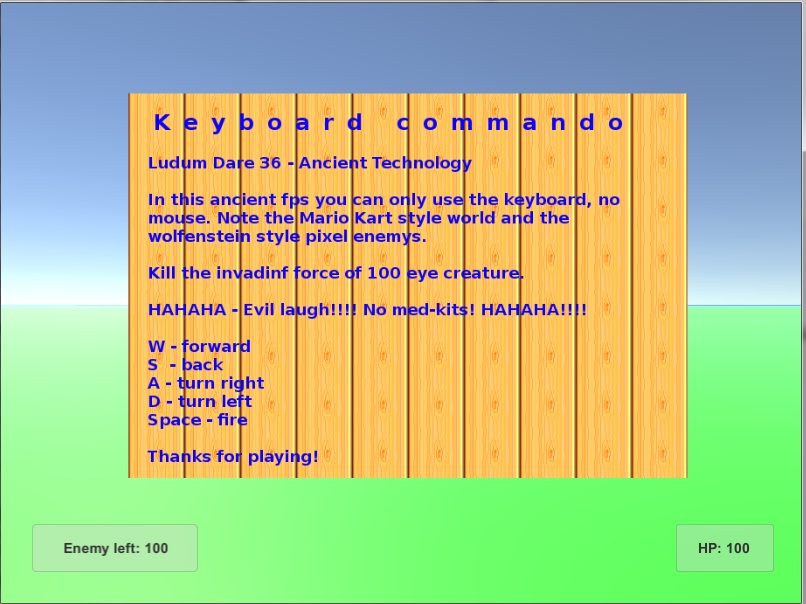 Ludum dare 36 - Keyboard commando by Psilon