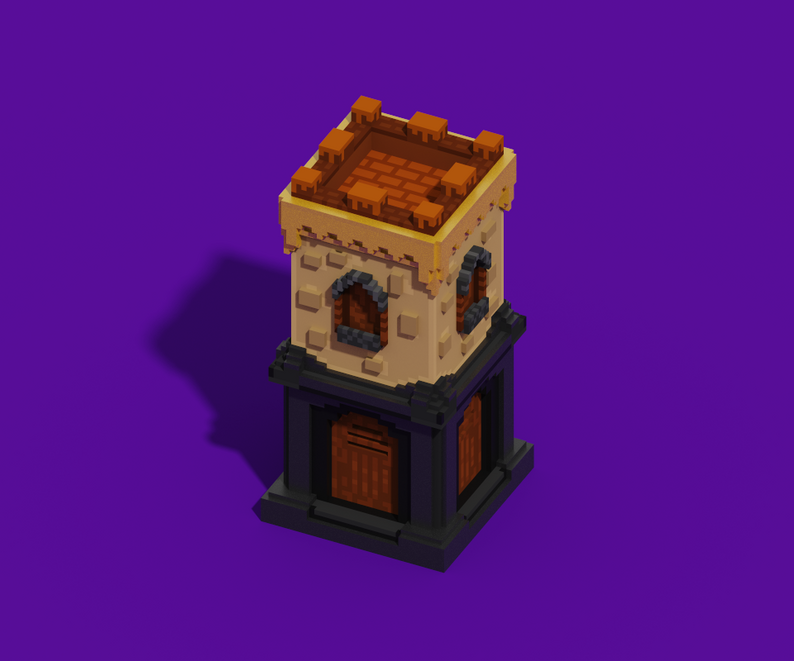 Voxel Archer Tower | 3D And Isometric Sprite by imrequ