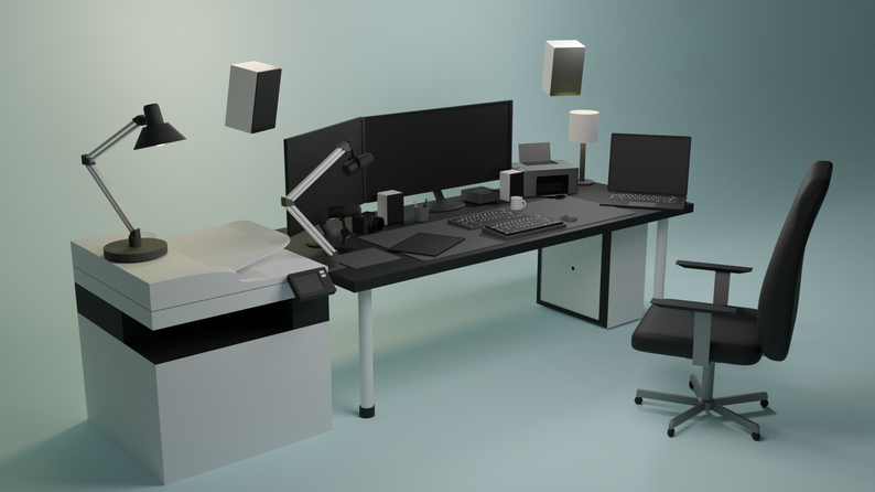 Office low poly pack by MrEliptik