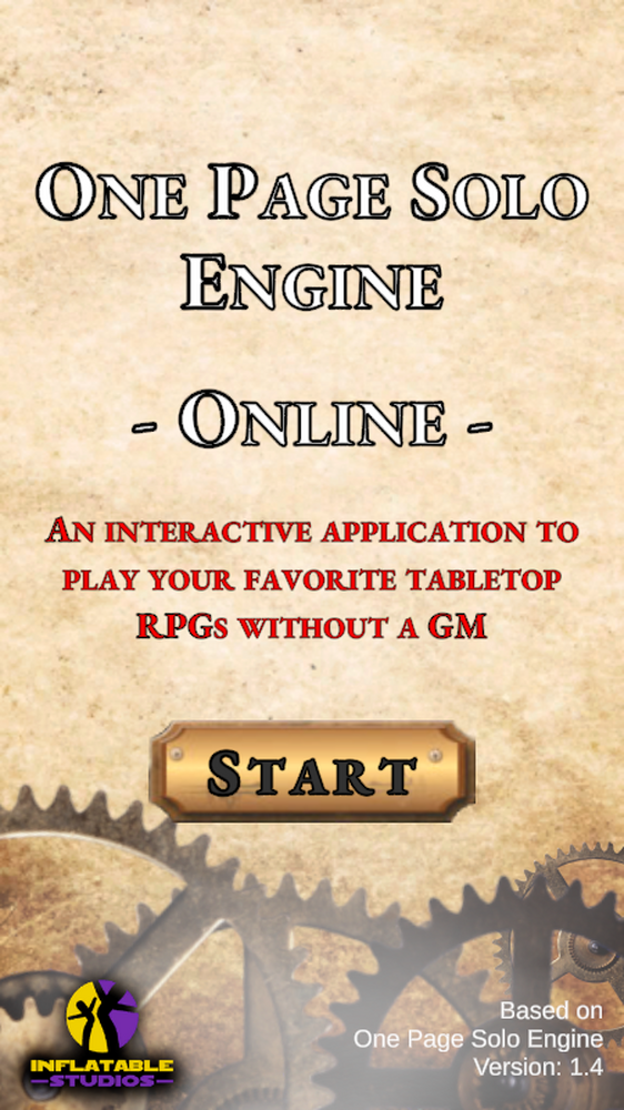 One Page Solo Engine - Online by Inflatable Studios