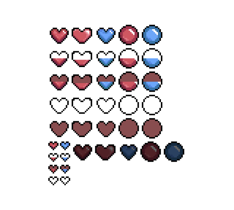 Pixel Art Hearts UI by inkle