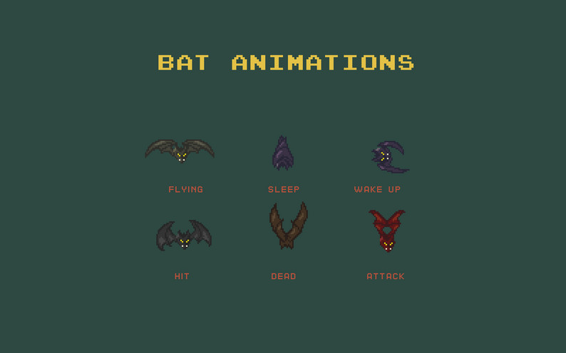 Bat Pixel Art Character by sanctumpixel