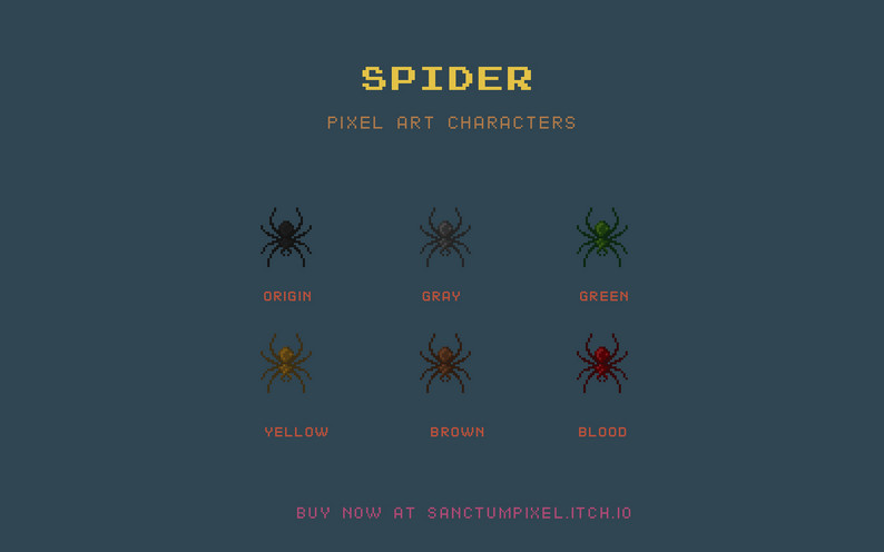 Spider Pixel Art Character by sanctumpixel
