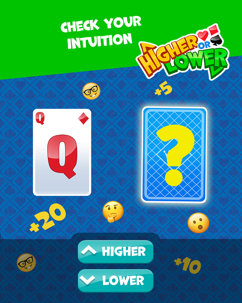 Higher or Lower card game by Yoga Games