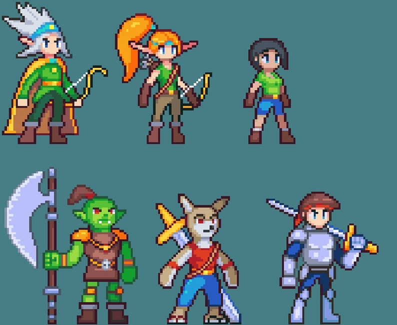 Fantasy NPC sprites package by kiddolink