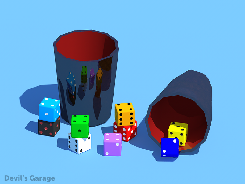 Low Poly Dice Pack by DevilsWork.shop