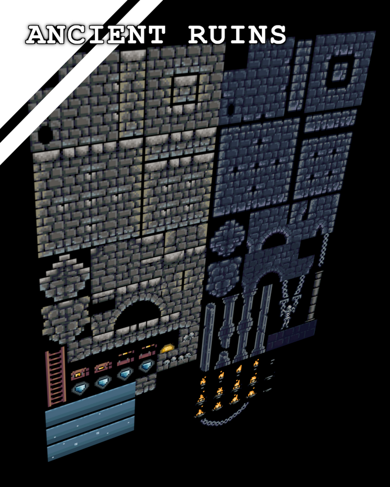Platformer Tileset: Ancient Ruins by Electric Lemon