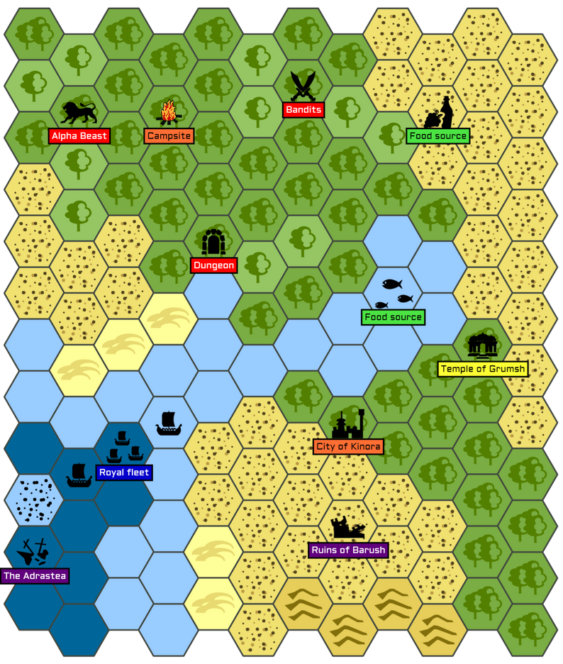 Classic Hex Map Tileset by Eryssel's Journeys