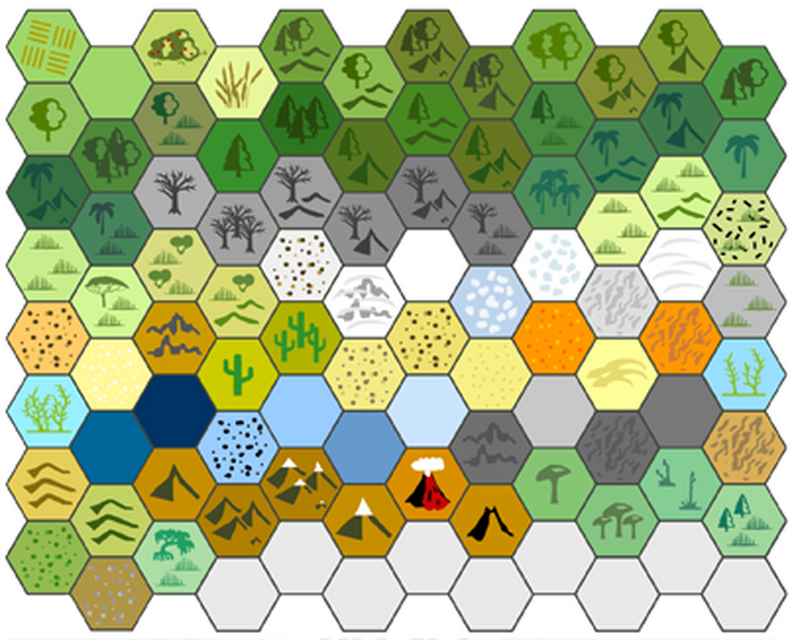 Classic Hex Map Tileset by Eryssel's Journeys