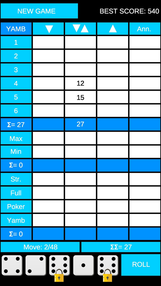 Yamb dice game - Unity source code by NeonSpaceFighter