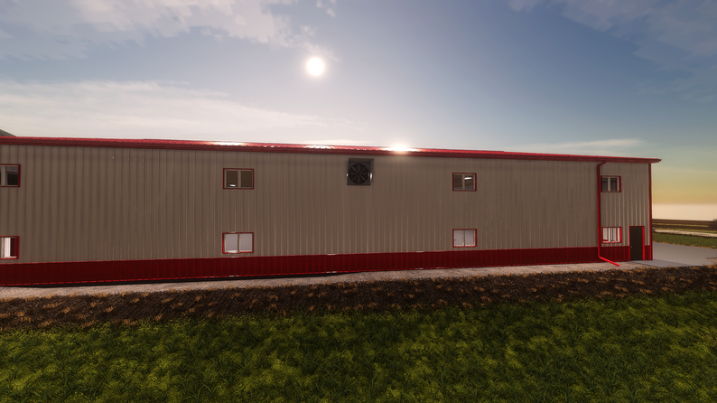 FS19 81x120 Shop Red Grey by TrailerParkFarms
