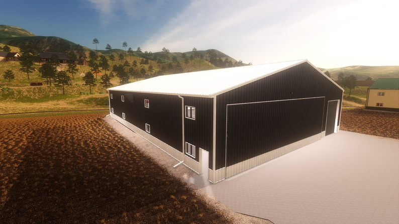 FS19 81x120 Shop White Grey by TrailerParkFarms