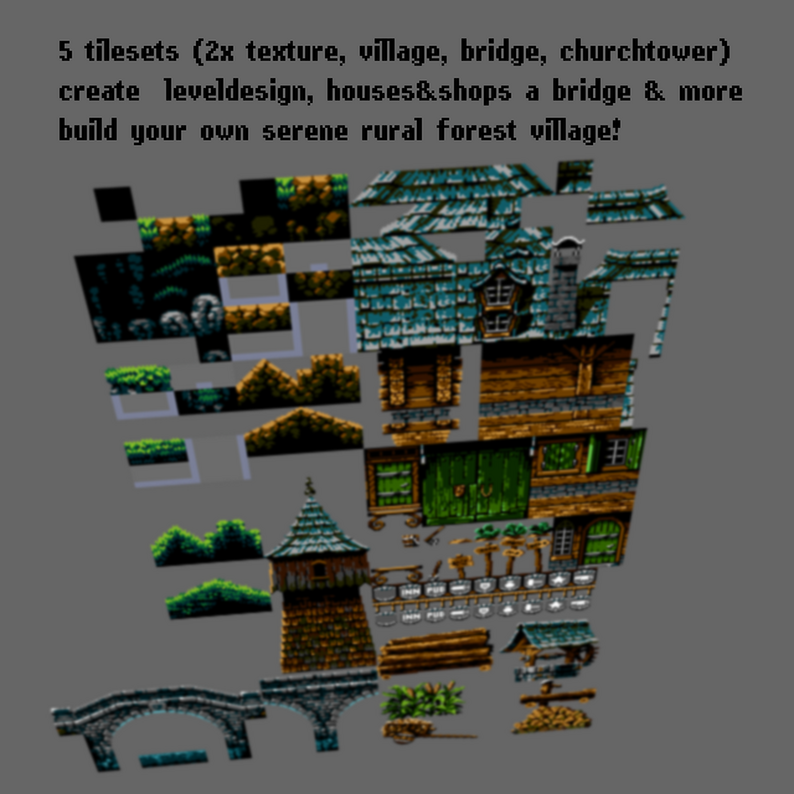 Pixel Side-Scroller Forest Village by Thomas Feichtmeir "Cyangmou"