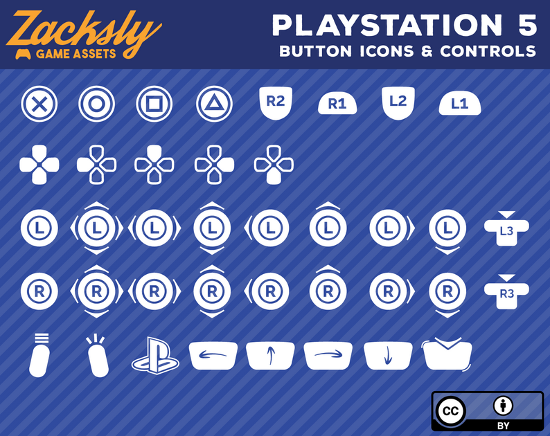 PS5 Button Icons and Controls by Zacksly
