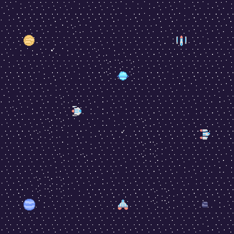 16 x 16 Pixel Art Space Assets by Rhaskia