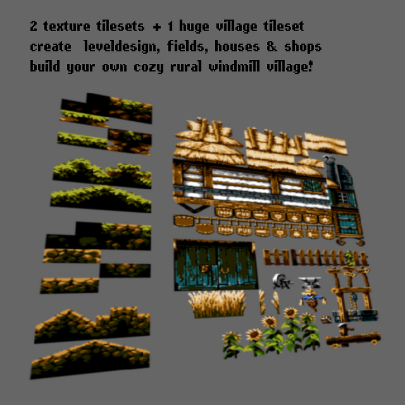 Pixel Side-Scroller Windmill Village by Thomas Feichtmeir "Cyangmou"