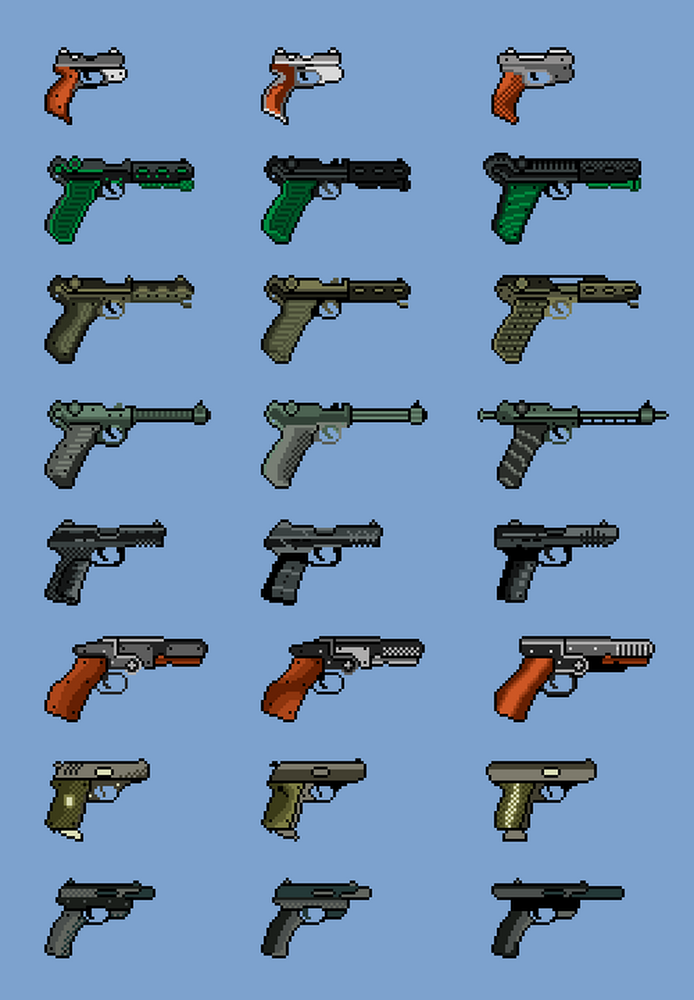 Pixel Guns for your game (2D Gun Assets) by ChiffaProdaction