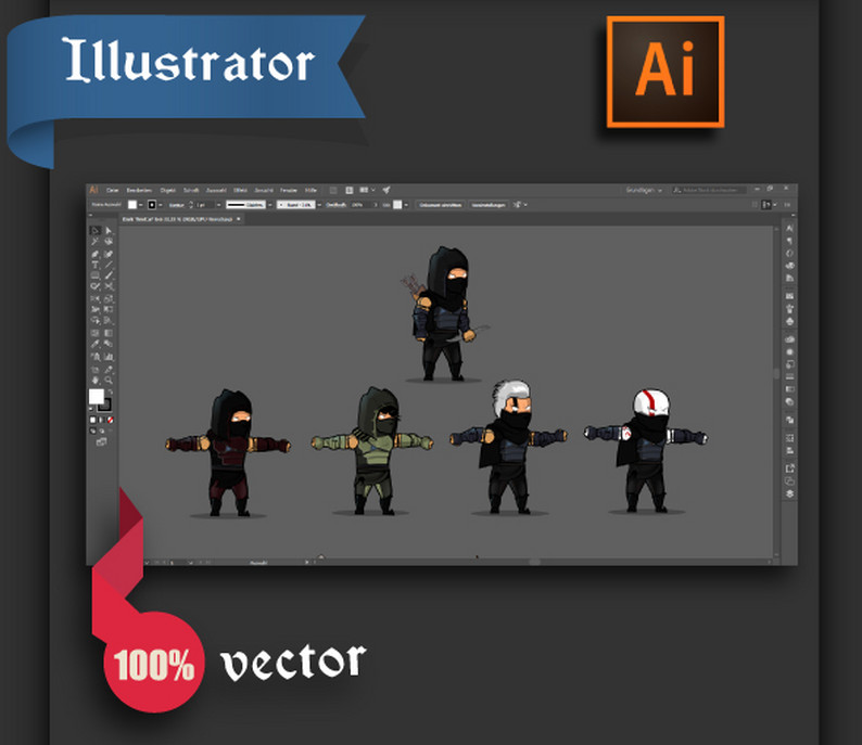 Medieval Dark Thief Game Character Sprites by overcrafted
