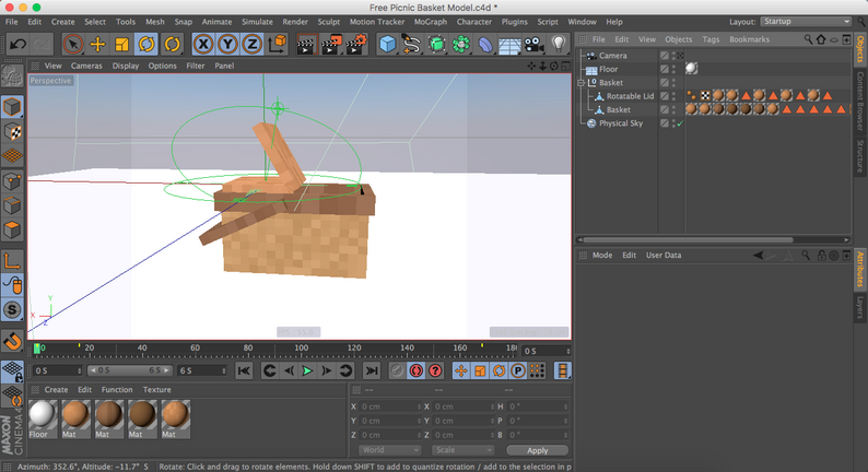 Free Minecraft C4D 3D Model - Picnic Basket by Farlands