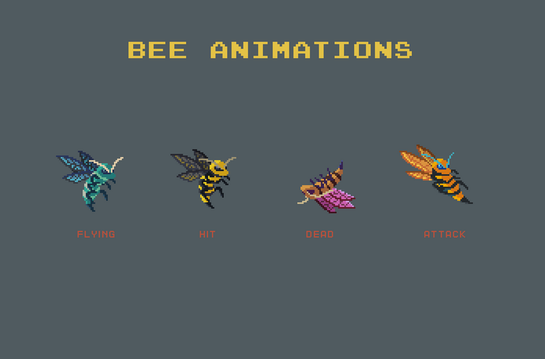 Bee - Pixel Art Character by sanctumpixel
