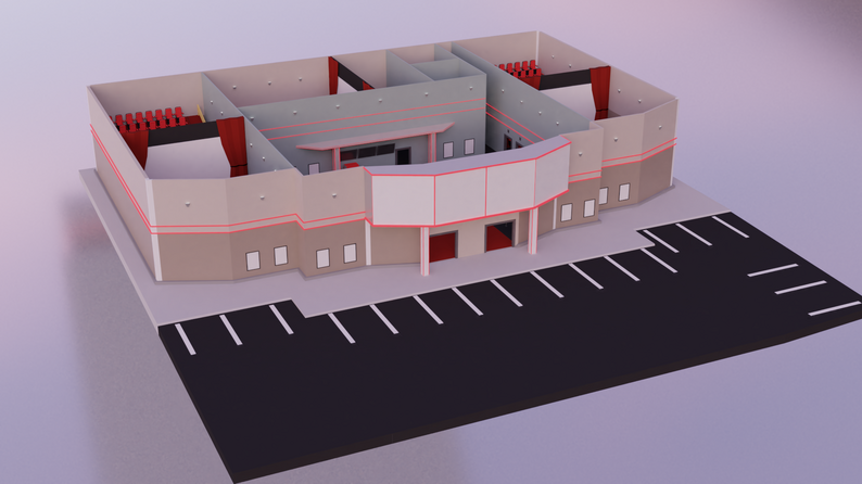 Movie Theatre - Low Poly Style by Tiko