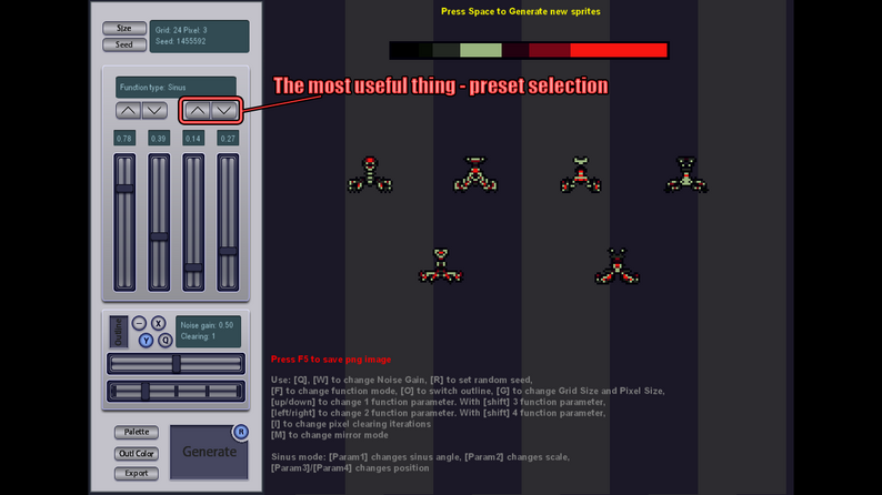 Procedural Sprites Generator by Huder