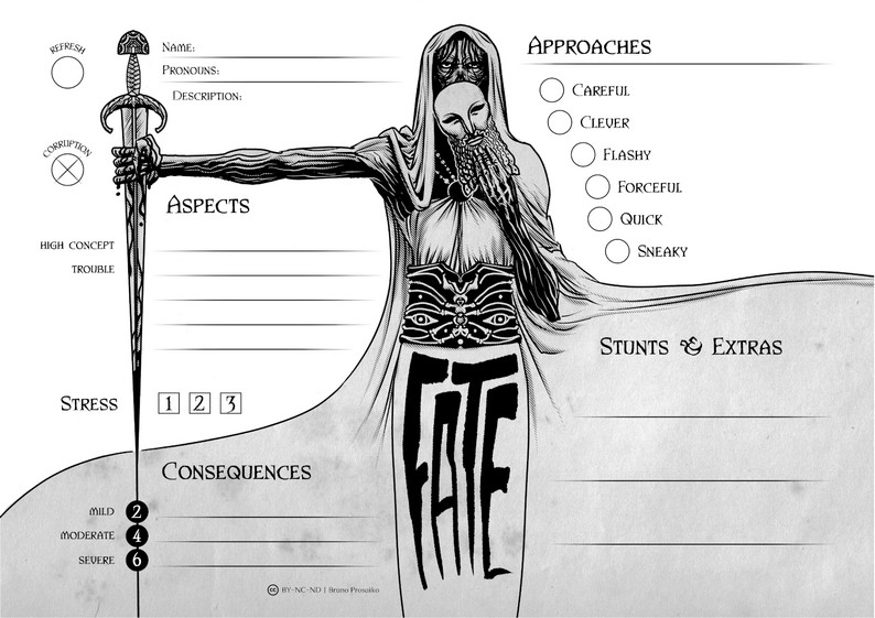 Dark Fantasy Sheets for Fate by Bruno Prosaiko