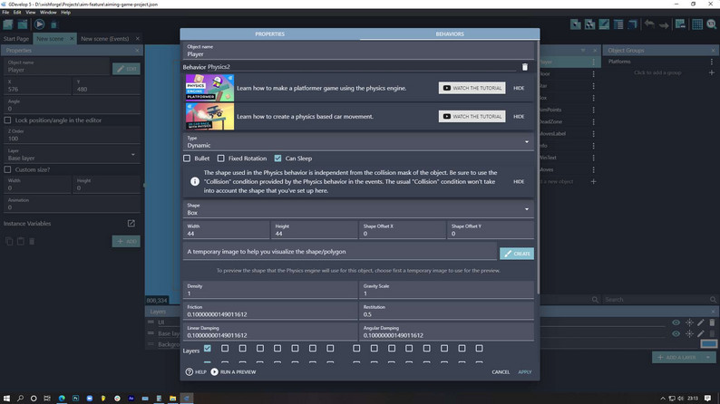 Aiming Feature in GDevelop 5 by Wishforge