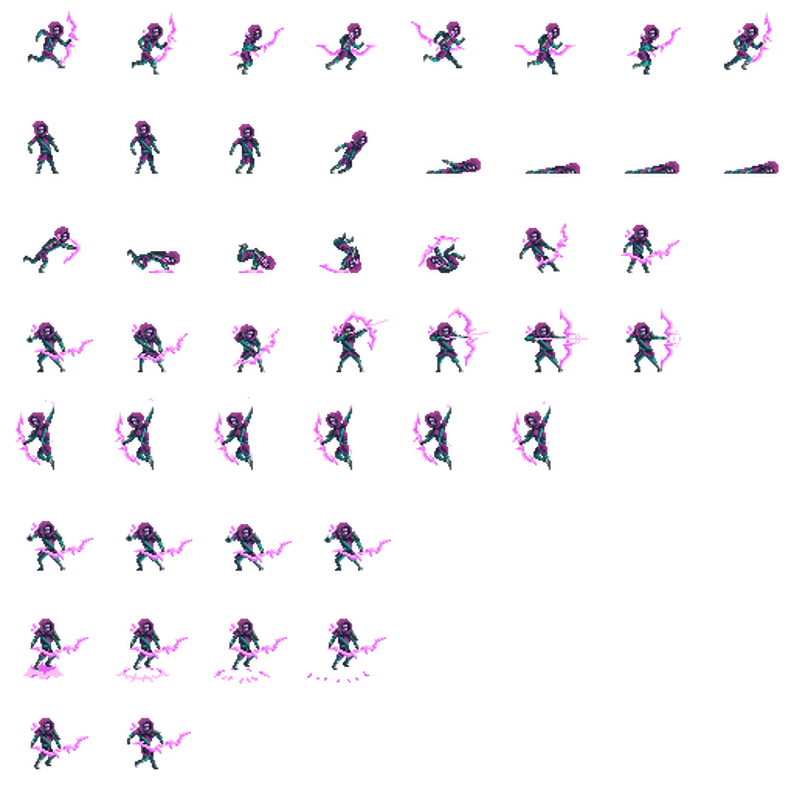 Arcane archer animated pixel character by AstroBob