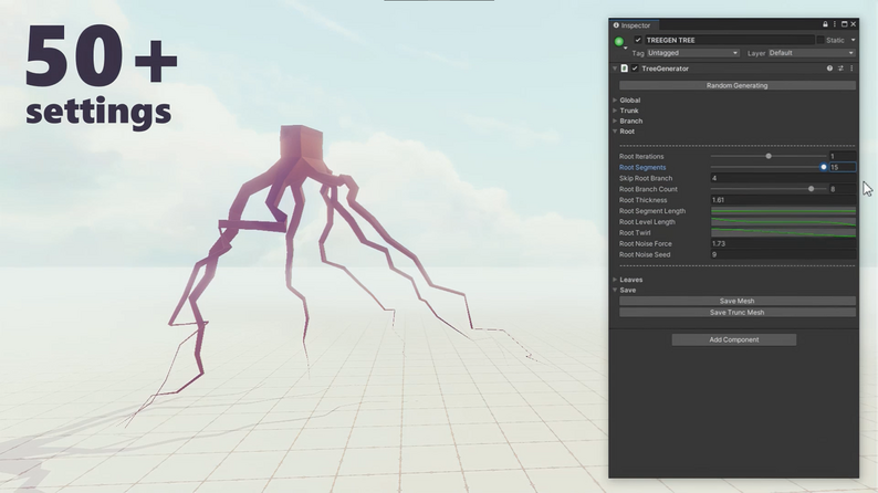 TREEGEN 2023 - procedural tree generator by Wiskered