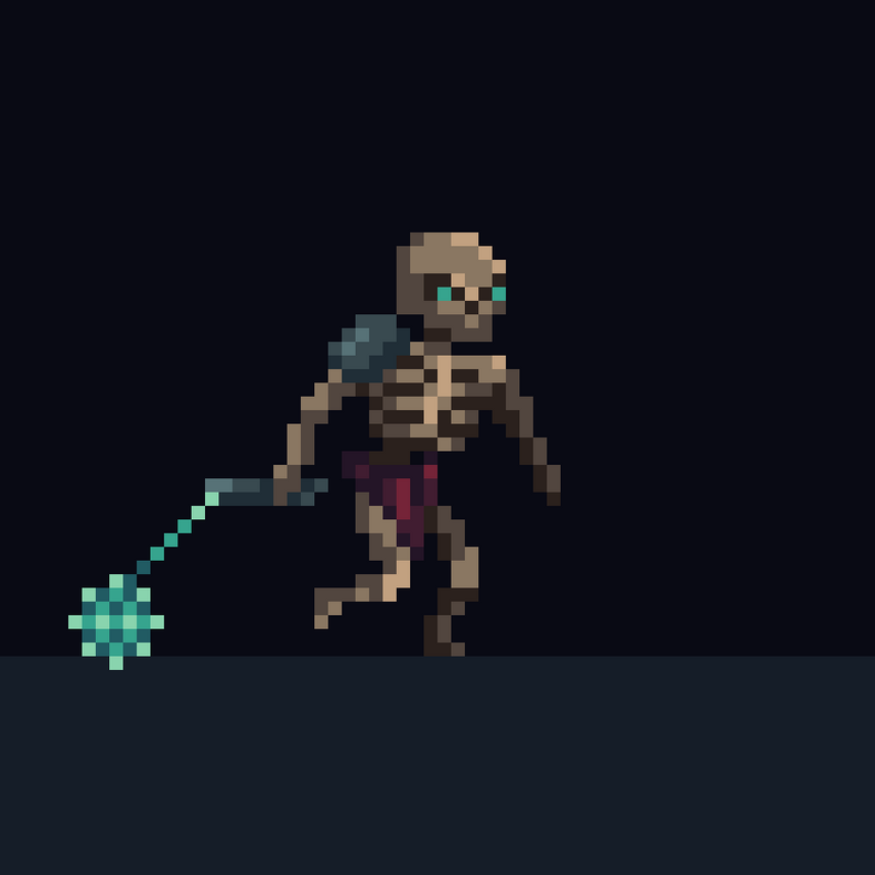 Animated pixel art skeleton by AstroBob