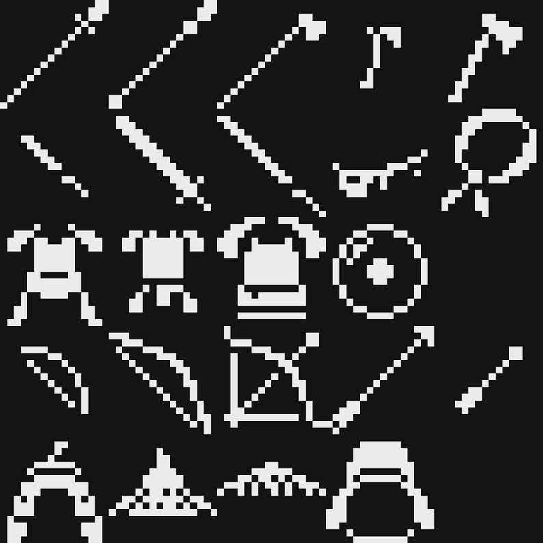 1 Bit Samurai Tileset (16x16) by griblyspixels