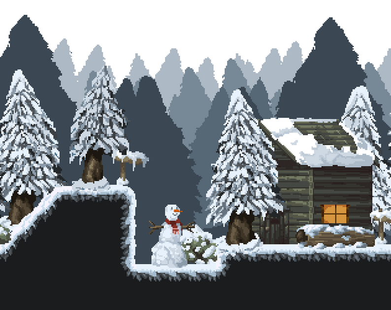 Pixel Valley | Winter Forest (16x16) by Kauzz
