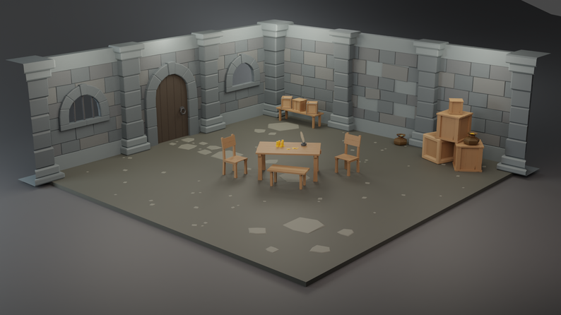 Low Poly RPG Bundle - Modular Dungeon - Part 3 by GualtierisGG