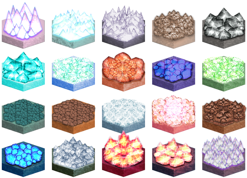 Colorful 3D Hex Tileset with Terrain by 1DollarShop