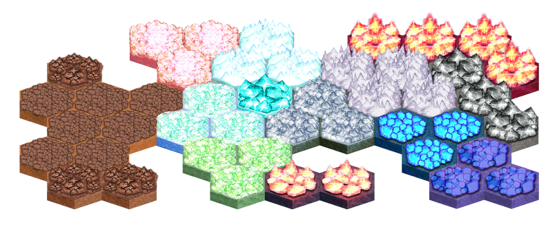 Colorful 3D Hex Tileset with Terrain by 1DollarShop