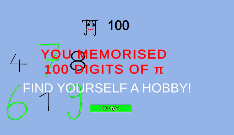 Pi Game - Memorise 100 Digits by Shiny_Emerald_Games