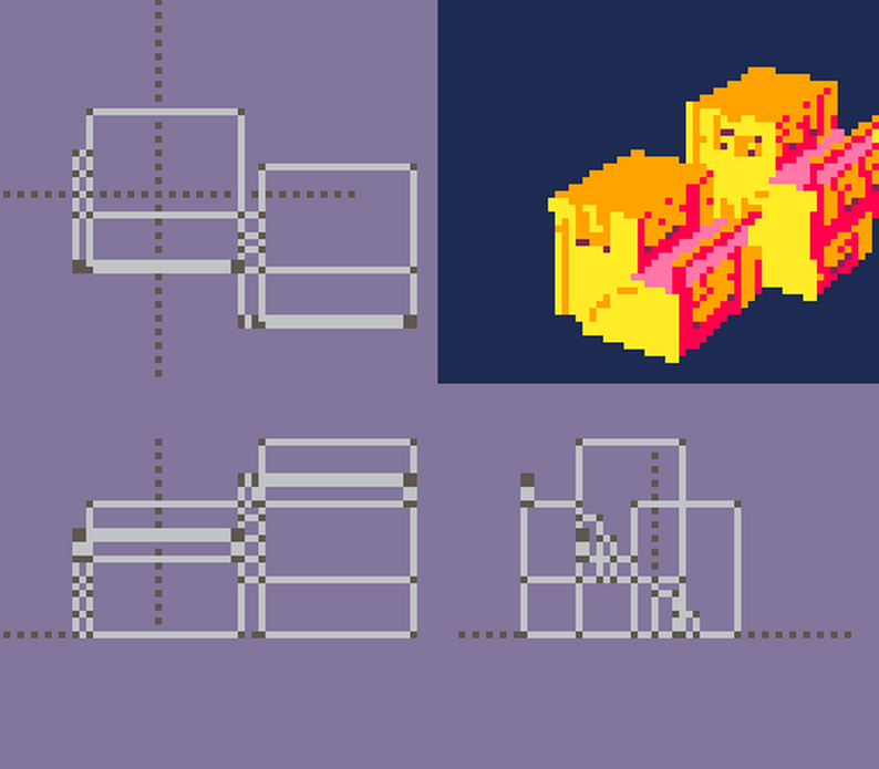 colorful house cluster (picoCAD model) by Seebass22