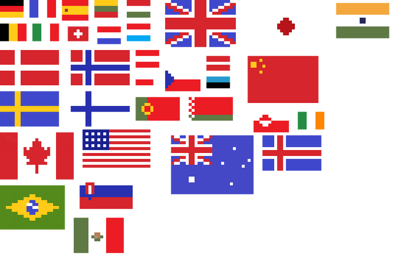 Pixel Art Flags by Joshyx