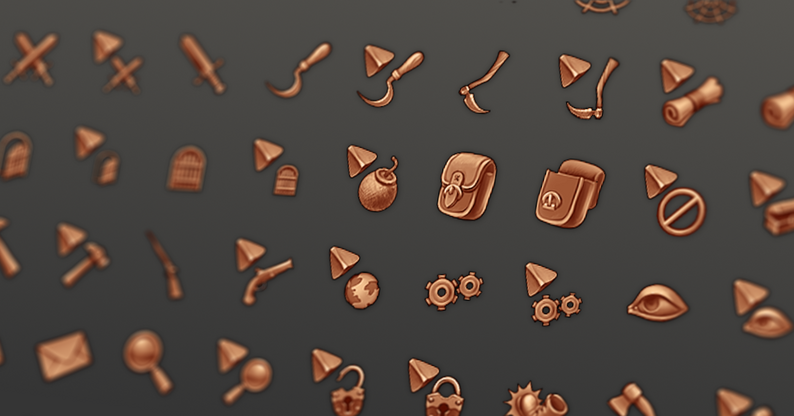 Fantasy RPG Cursors (copper) by Leonid Deburger