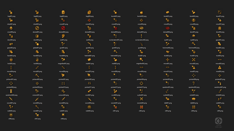 Fantasy RPG Cursors (gold) by Leonid Deburger