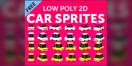 Low Poly 2D Car Sprite Pack - Free by DevilsWork.shop